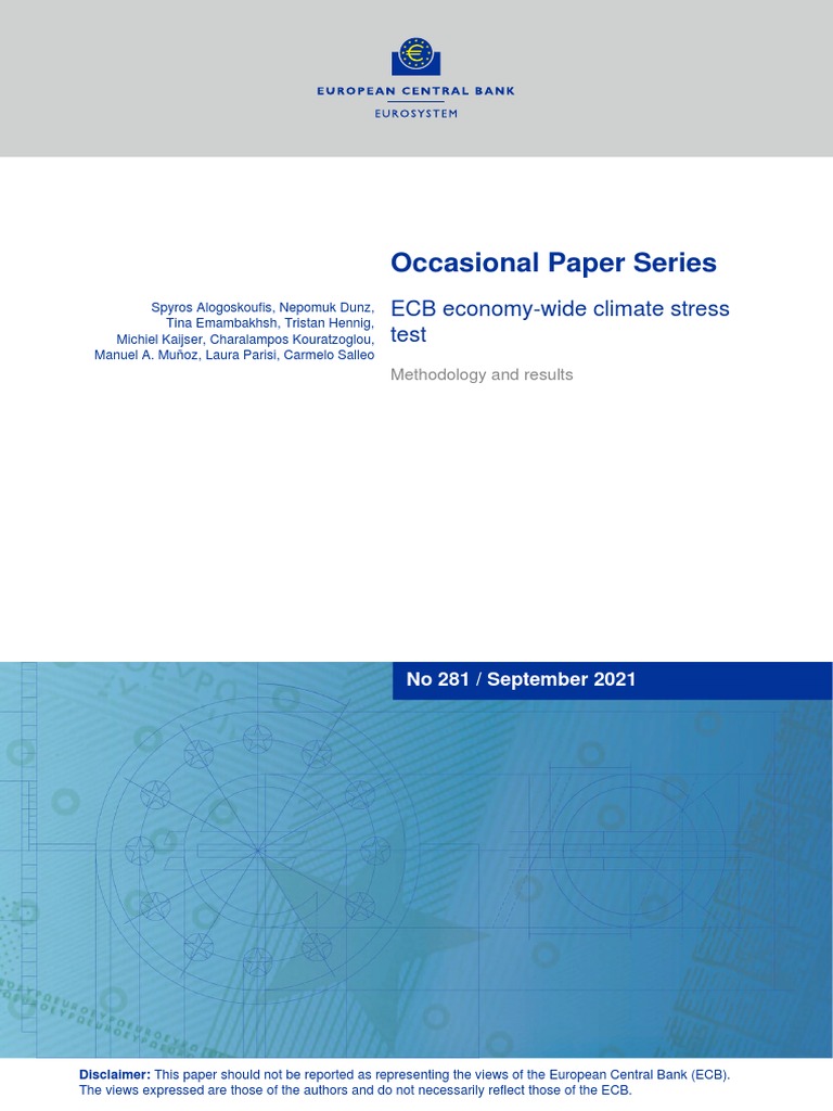 Occasional Paper Series: ECB Economy-Wide Climate Stress Test | PDF ...