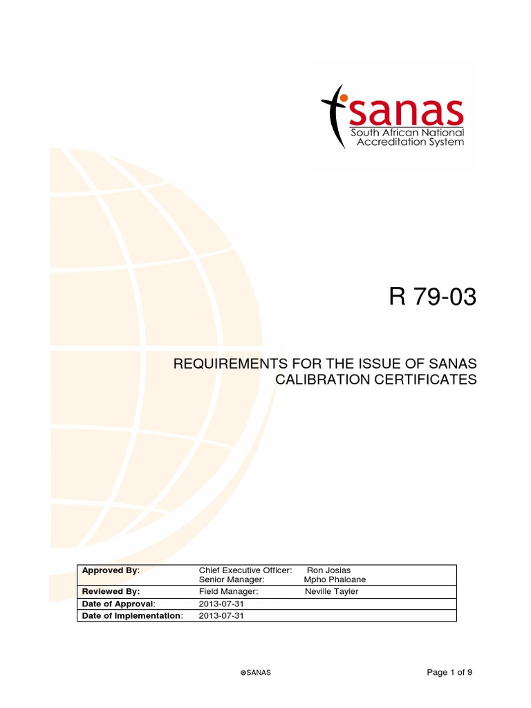 Sanas TR 79-03 | PDF | International System Of Units | Calibration