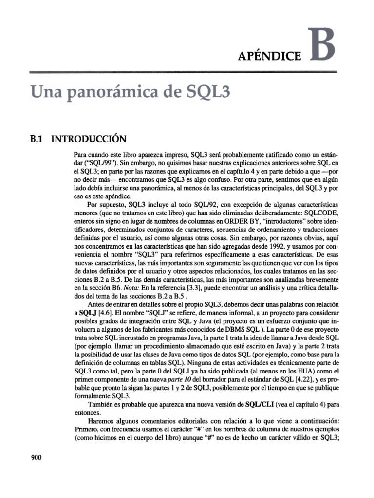 Características Clave de SQL3 | PDF | SQL | Ciencias de la Computación