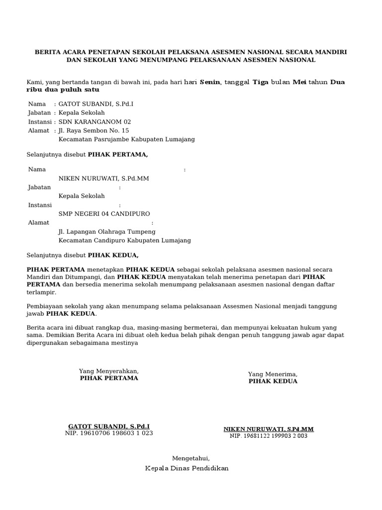 Berita Acara Verval TIK - Dinas Pendidikan Kab. Lumajang (1 ...