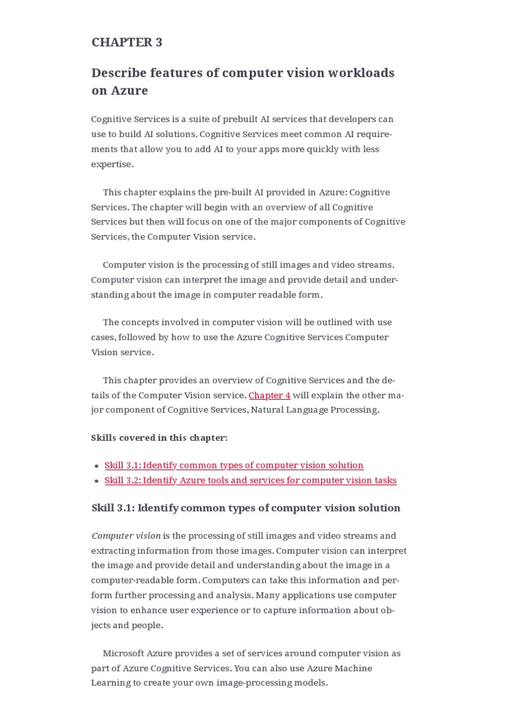 Chapter 3 Describe Features of Computer Vision Workloads On Azure - Exam Ref AI-900 Microsoft ...