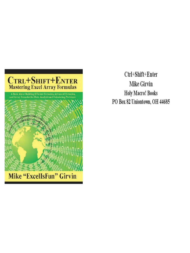 Ctrl+Shift+Enter Mastering Excel Array Formula | PDF