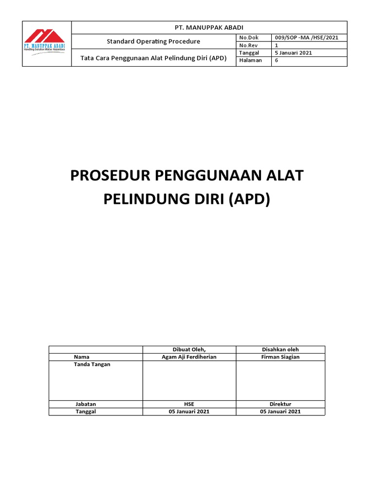 Sop Apd | PDF