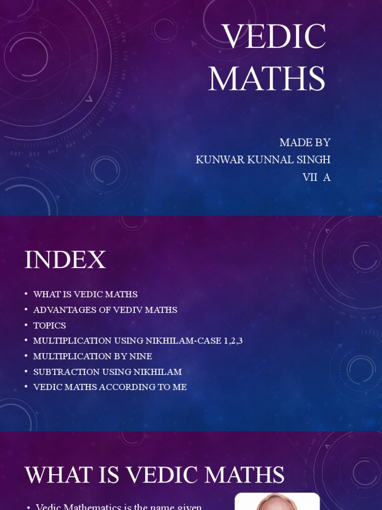 Vedic Maths: Made by Kunwar Kunnal Singh Vii A | PDF | Multiplication ...