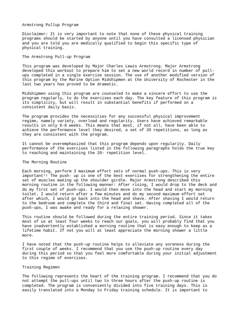 Major Armstrong's Pullup Program: A Simple Yet Effective Routine for ...