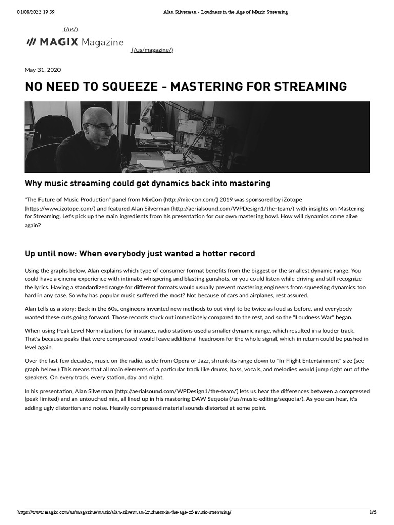 Alan Silverman - Loudness in The Age of Music Streaming | PDF ...