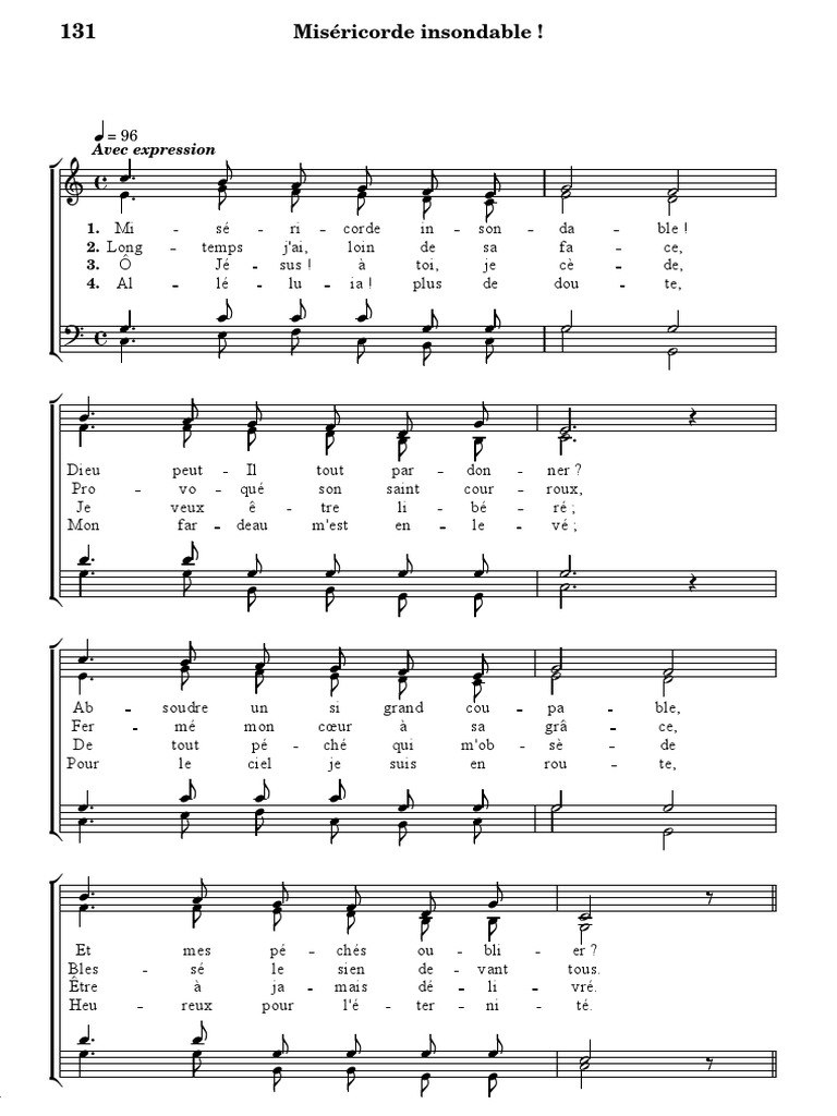 Miséricorde Insondable - Paroles et Partition | PDF