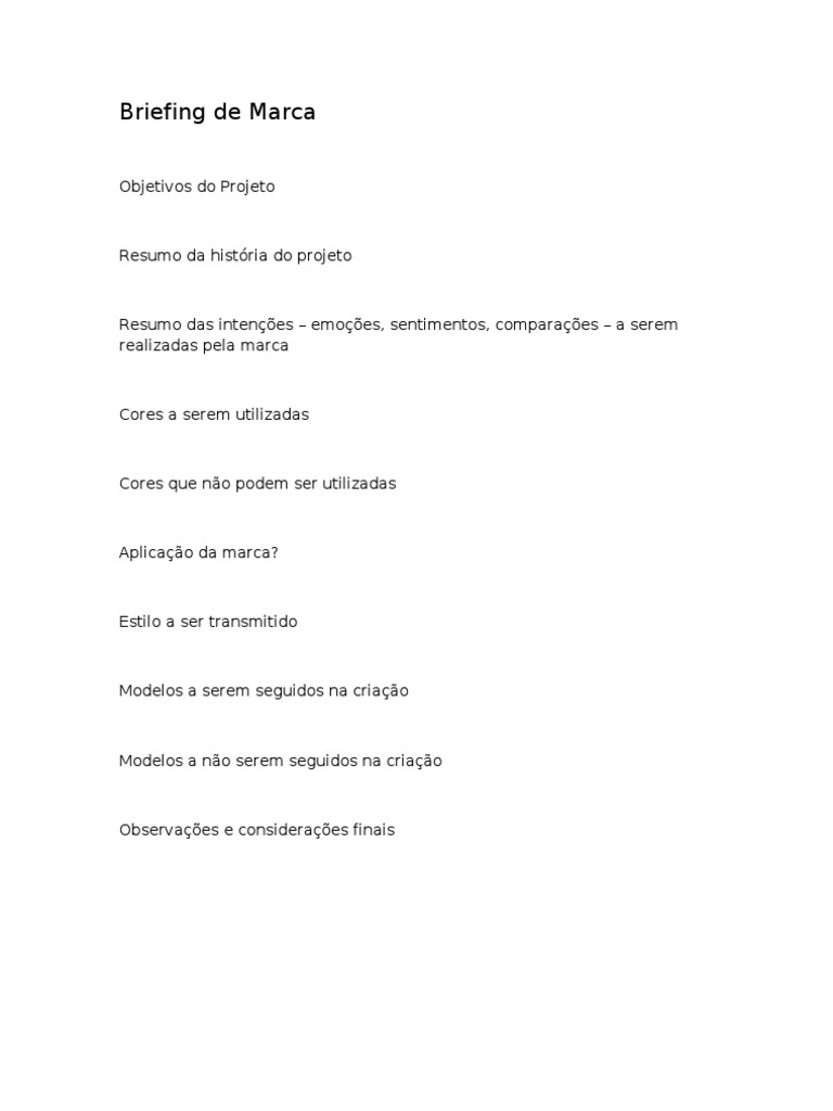 Briefing de Marca: Guia Completo | PDF