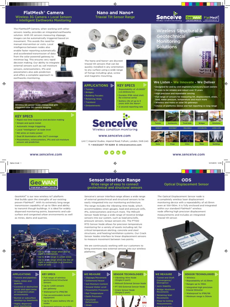 Flatmesh Camera Nano and Nano+: Wireless Structural & Geotechnical Monitoring Solutions | PDF ...