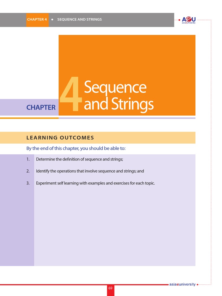 Sequence And Strings Learning Outcomes Pdf Sequence String Computer Science
