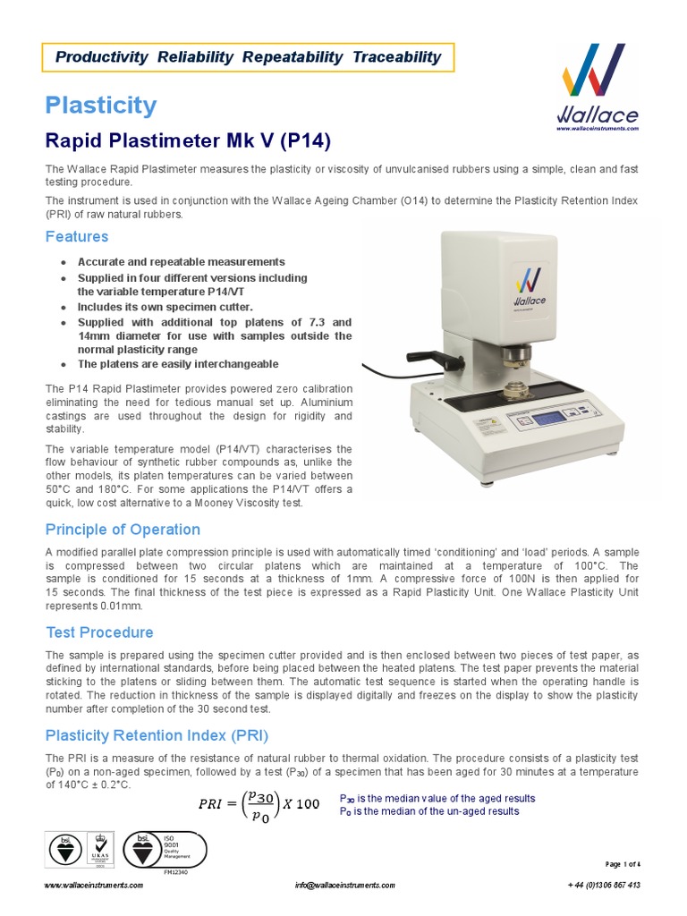 Plasticity: Rapid Plastimeter MK V (P14) | PDF | Calibration | Printer (Computing)