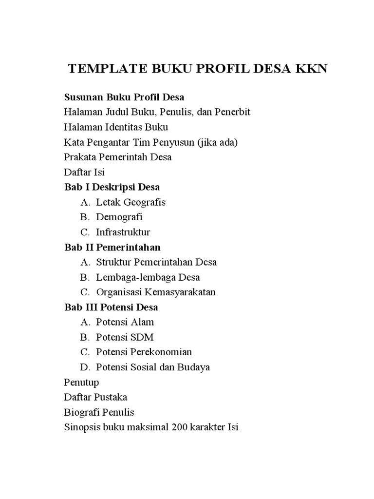 Template Buku Profil Desa Pdf