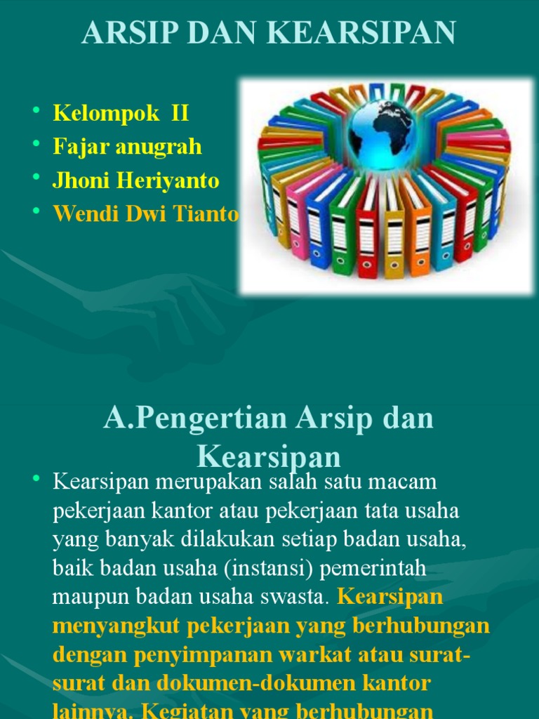 Arsip Dan Kearsipan Power Point | PDF | Seni