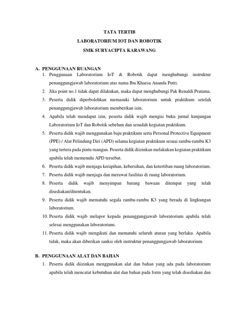 Tatib Lab IoT Dan Robotik | PDF | Sains & Matematika