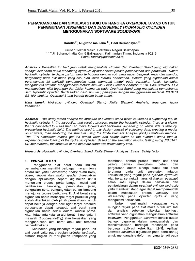 Perancangan Dan Simulasi Struktur Rangka Overhaul | PDF