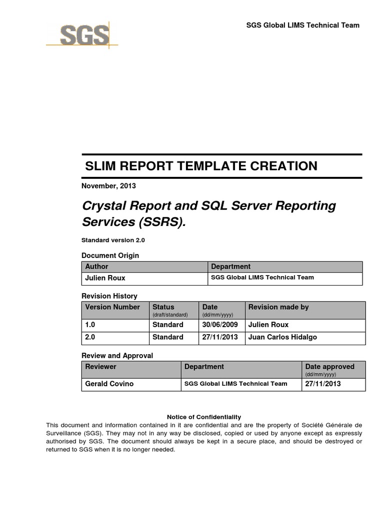 SLIM Report Templates Creation | PDF | Microsoft Sql Server | Databases