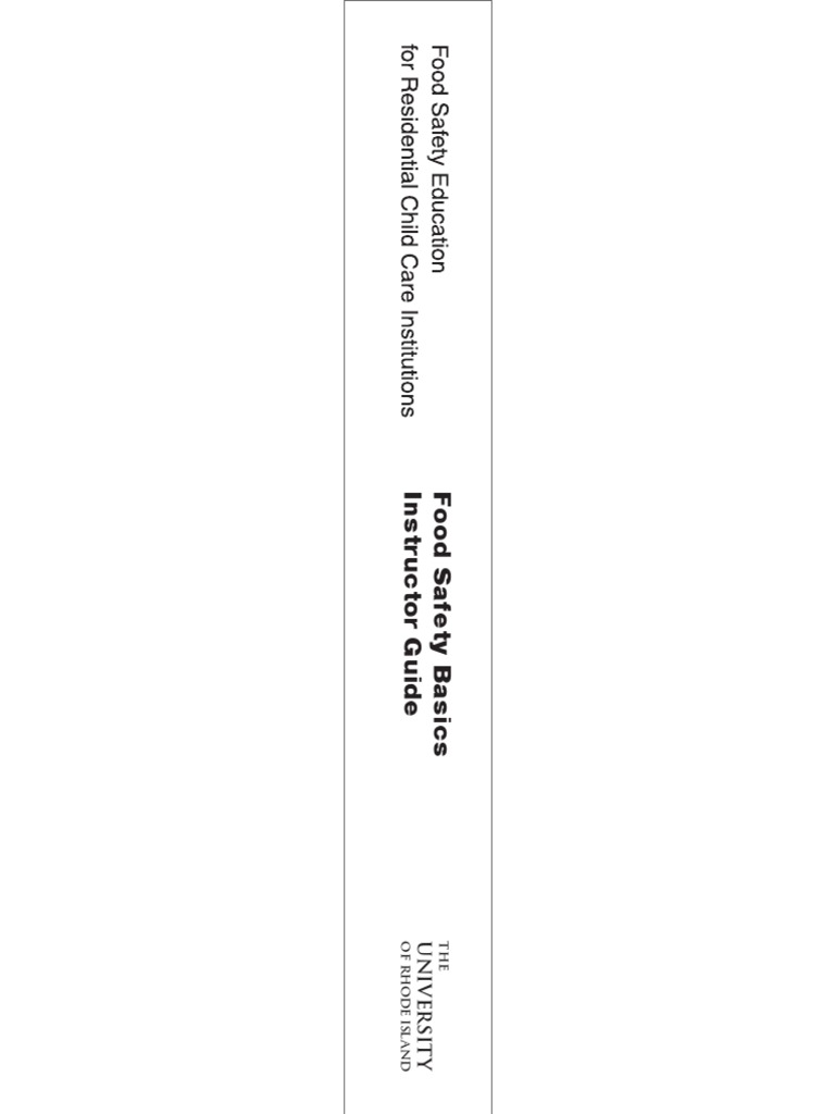 Food Safety Basics Instructor Manual | PDF | Food Safety | Hazard ...