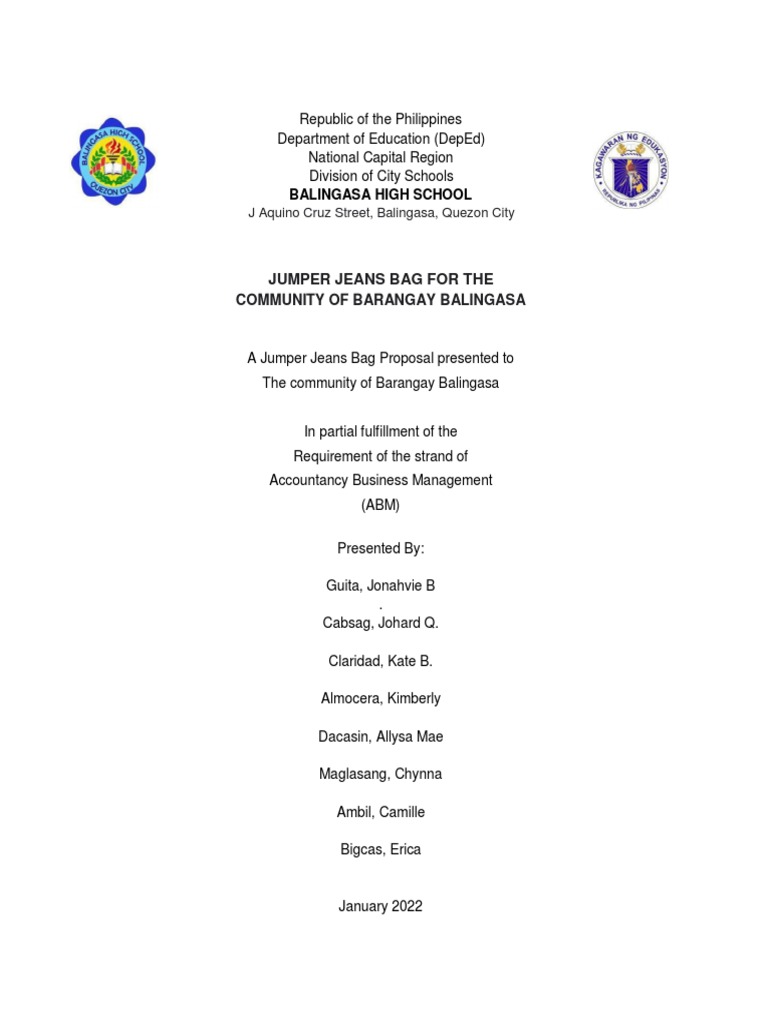 Group 2 ABM Research Proposal PR2. | PDF | Jeans | Plastic