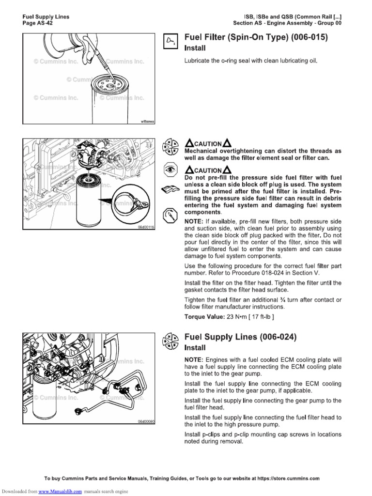 Cummins ISB45 Fuel Filter | PDF
