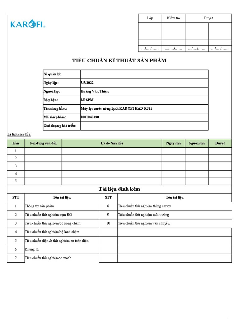 TCKT Sản phẩm | PDF