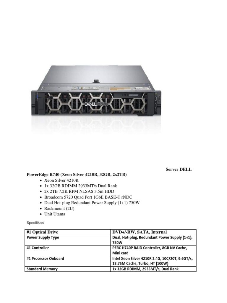 Server DELL PowerEdge R740 | PDF