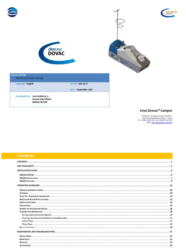 Installation Guide: Ceva Desvac® Campus | PDF | Syringe | Injection ...