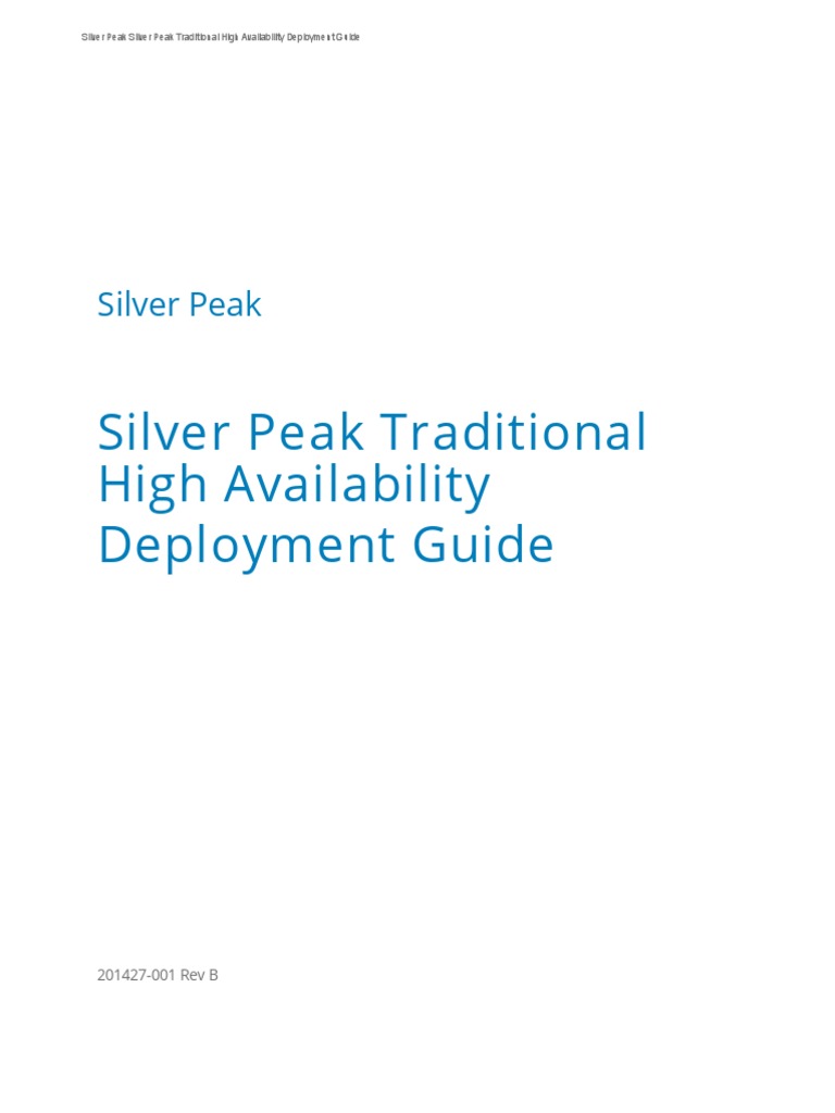 Silver Peak Traditional High Availability Deployment Guide | PDF ...