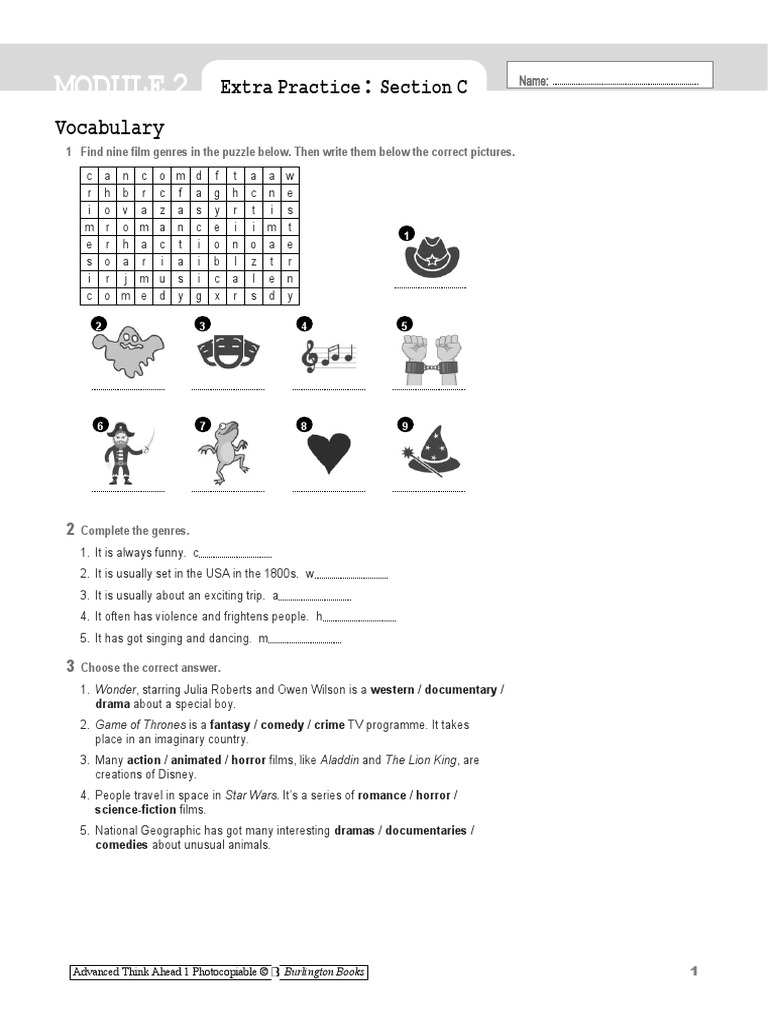Vocabulary: Extra Practice Section C | PDF