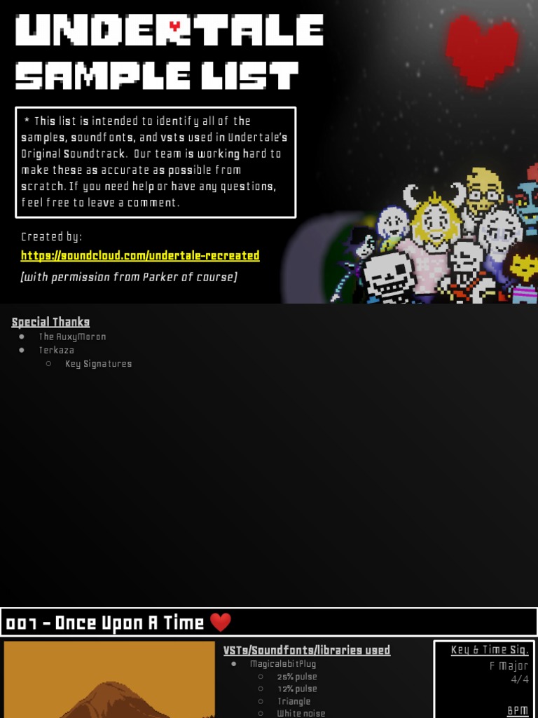 UNDERTALE Sample List | PDF | Piano | Drum Kit