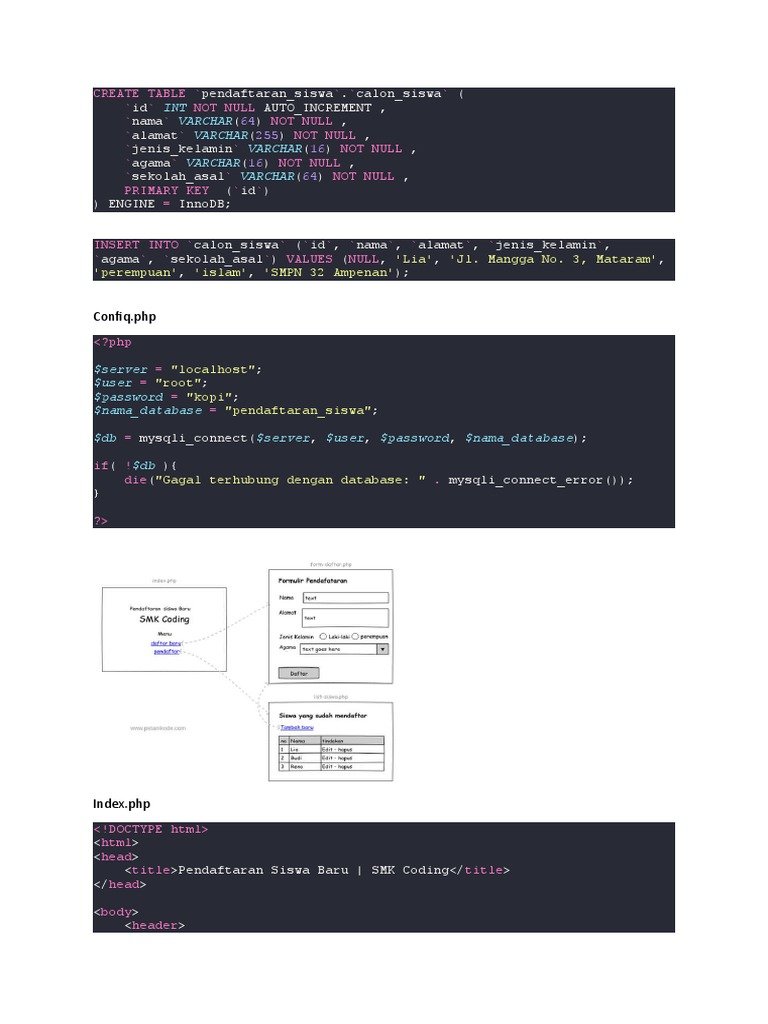 Pendaftaran Siswa SMK Coding | PDF