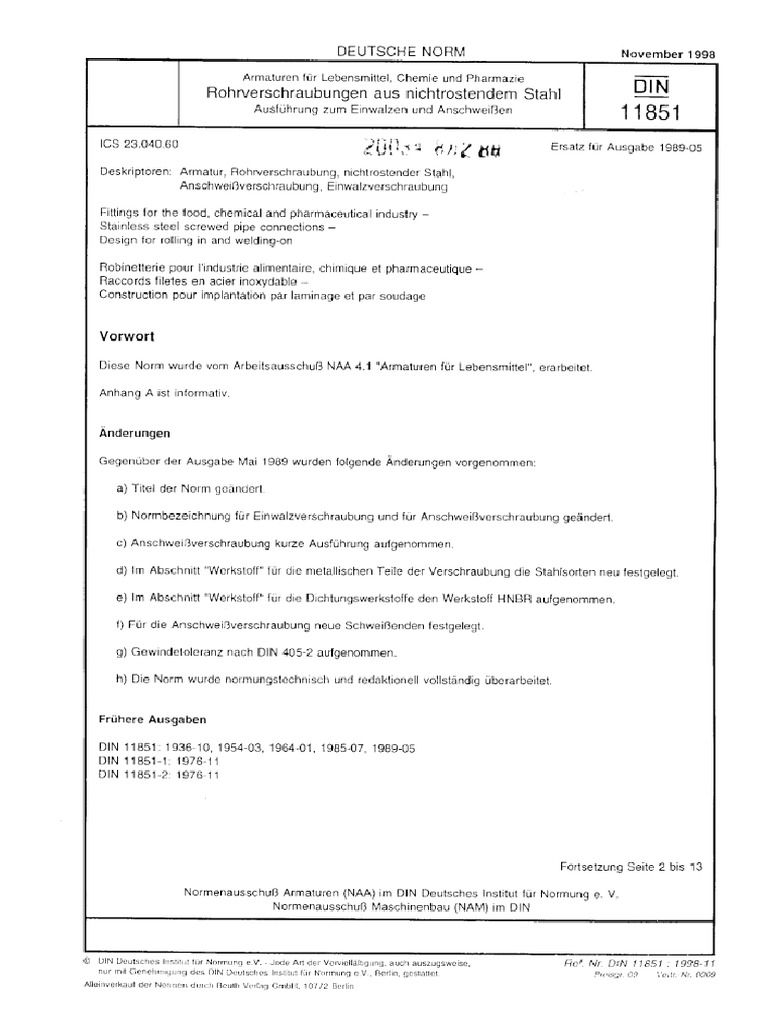 Din 11851 | PDF