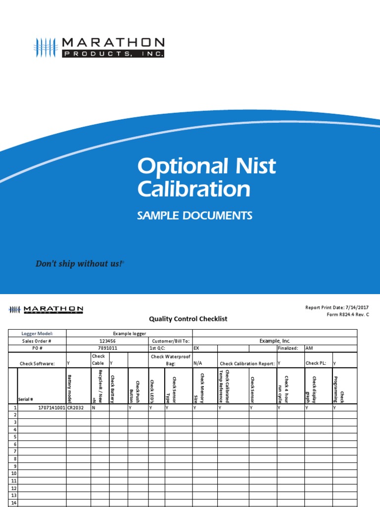 Sample Paid Calibration Docs | PDF | Calibration | Manufactured Goods