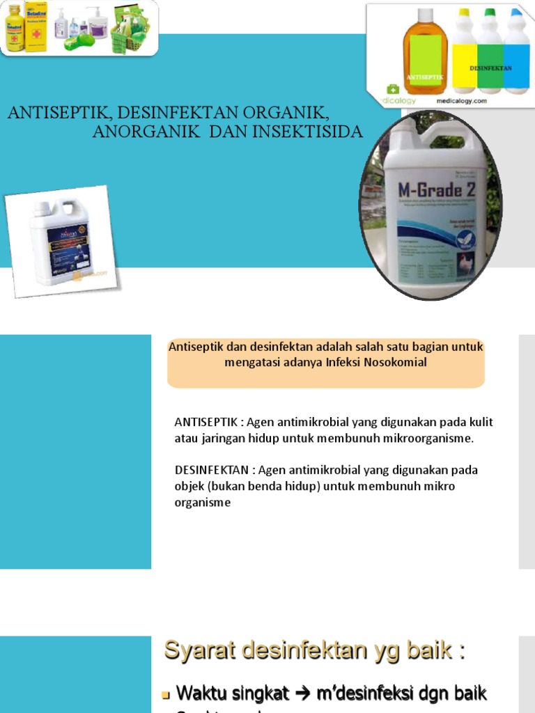 Perbedaan Antiseptik dan Desinfektan | PDF