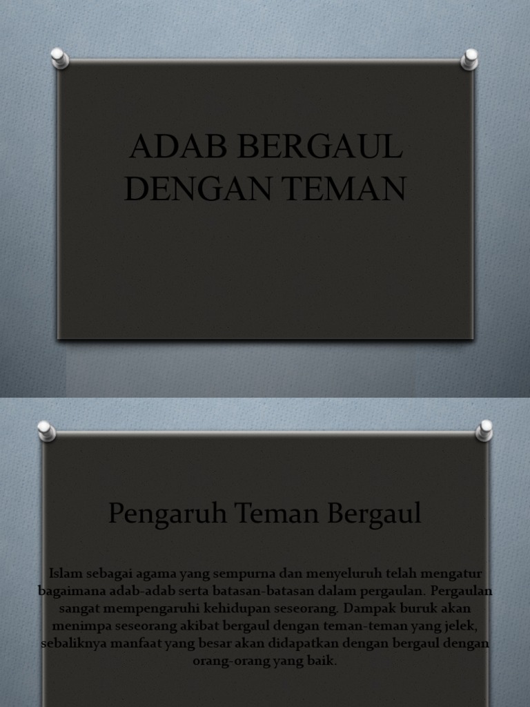 Adab Bergaul Dengan Teman | PDF