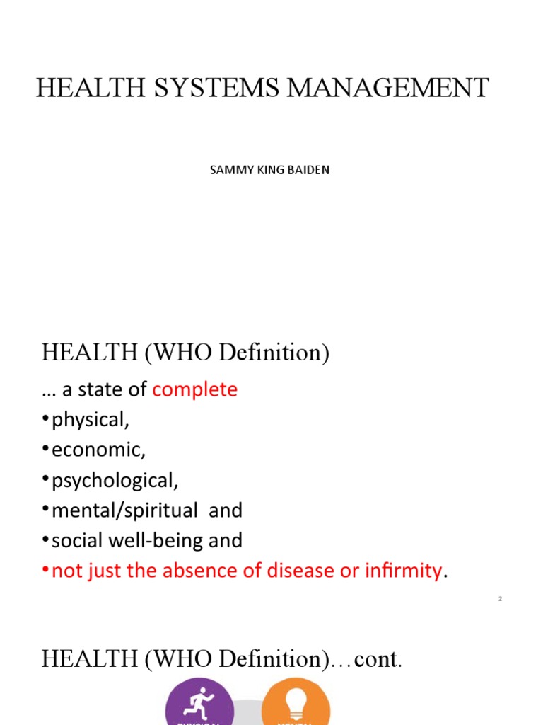 Health Systems Management: Sammy King Baiden | PDF | Health System ...