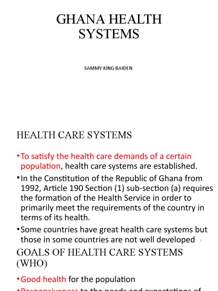 Ghana Health System | PDF | Health Care | Health System