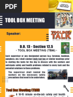 Tool Box Meeting | PDF | Workplace | Safety