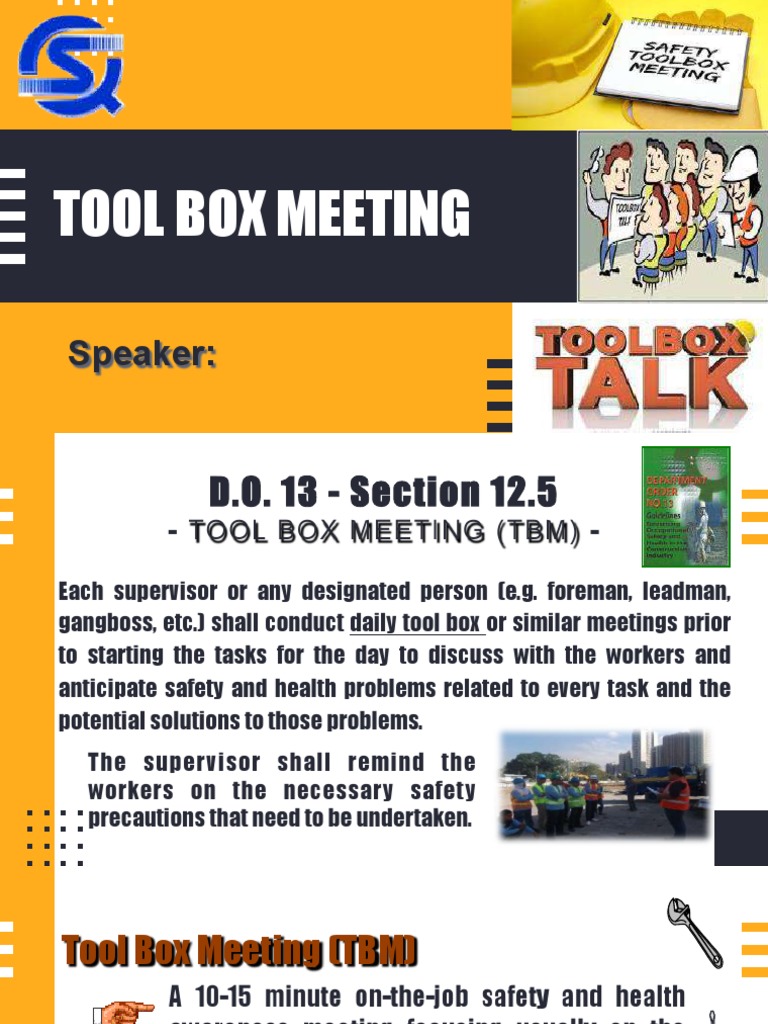 COSH Module - Tool Box Meeting (Synerquest) - Compressed | PDF