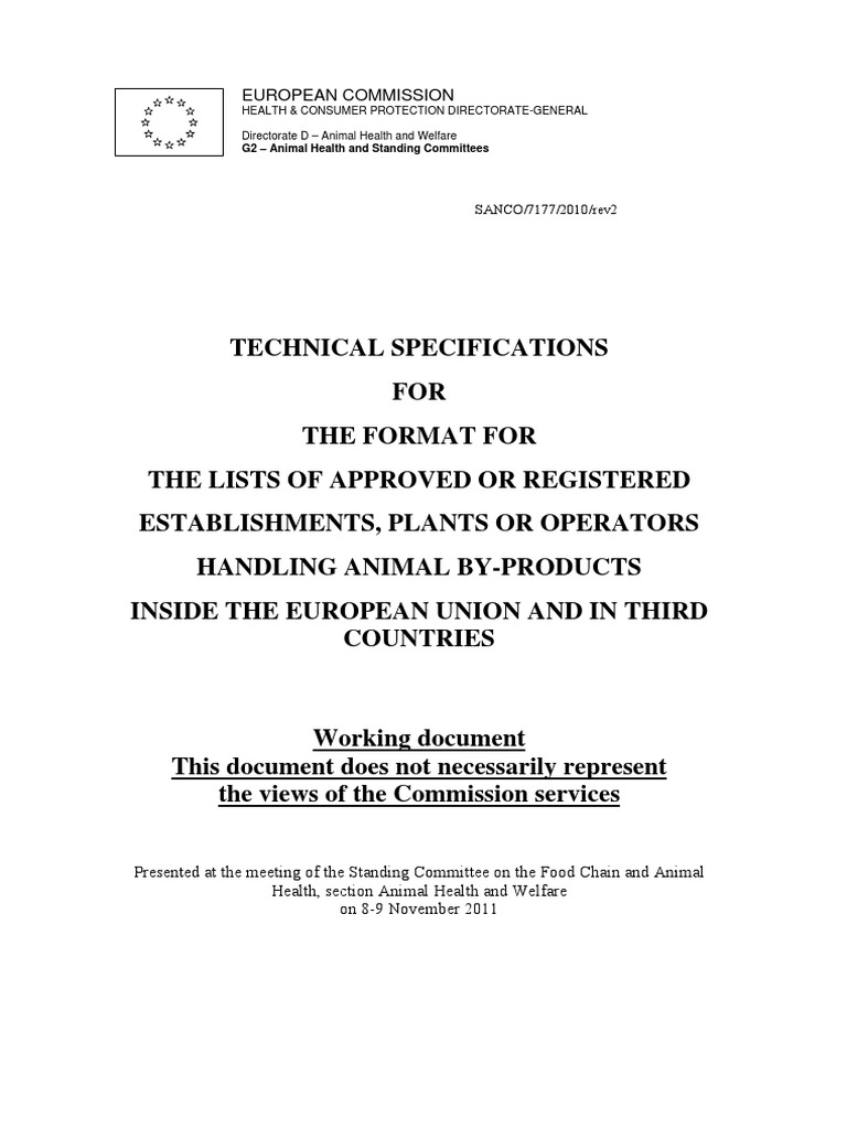 European Commission: SANCO/7177/2010/rev2 | PDF | Gelatin | European Commission