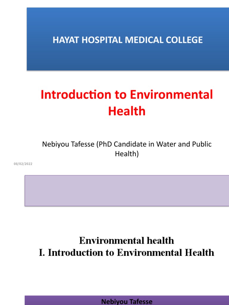 Introduction to Environmental Health | PDF | Natural Environment ...