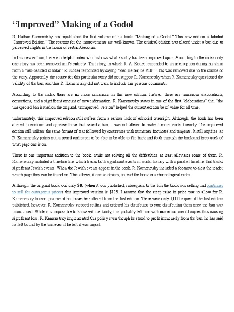 Improved Making of A Godol | PDF | Art | Classics