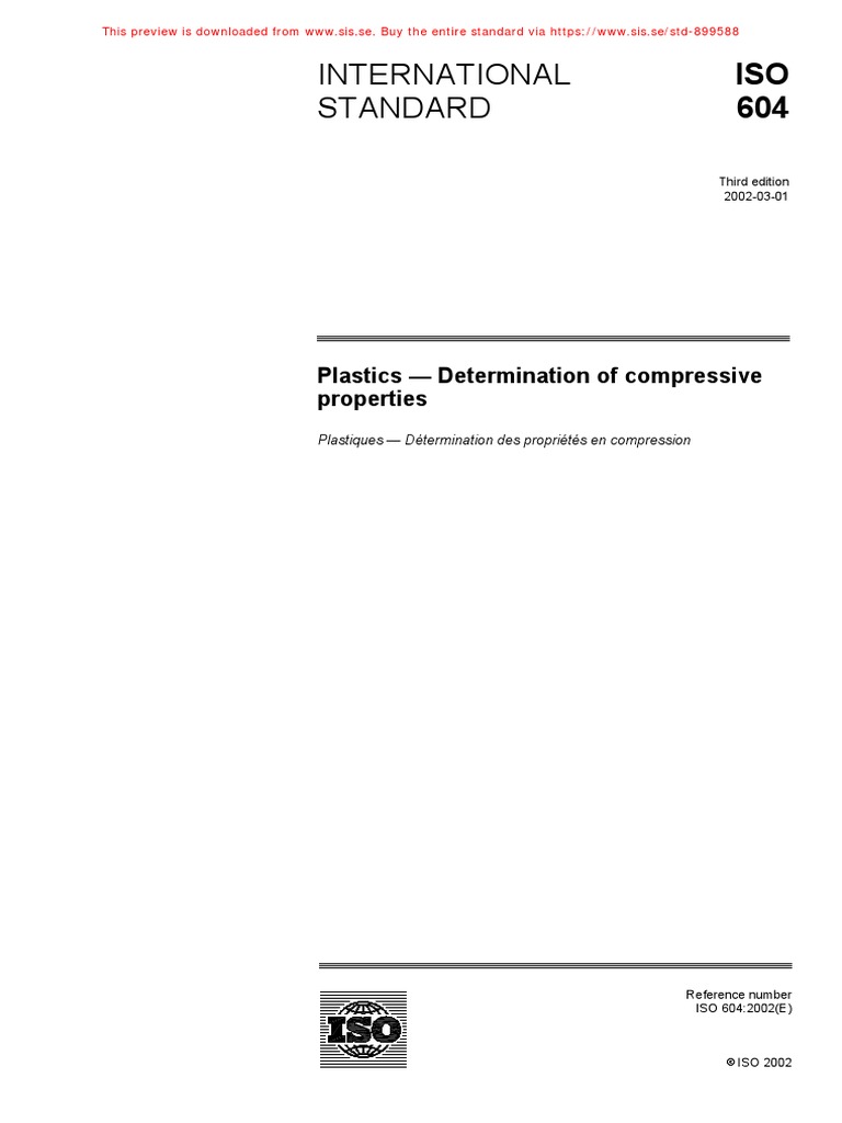International Standard: Plastics - Determination of Compressive ...