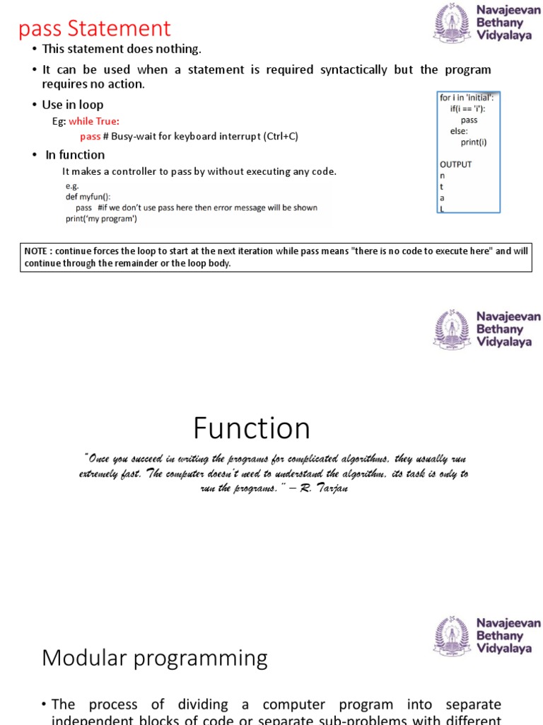 Pass Statement Pdf Subroutine Parameter Computer Programming