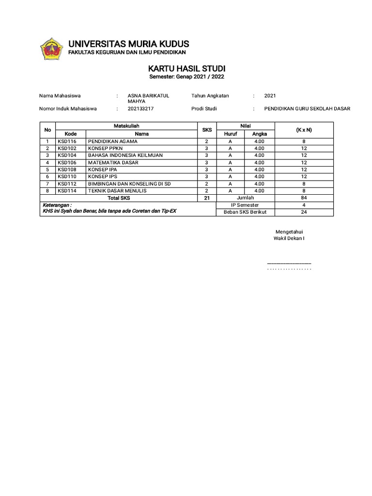 Cetak Kartu Hasil Studi - Portal Akademik (2) - 1 | PDF