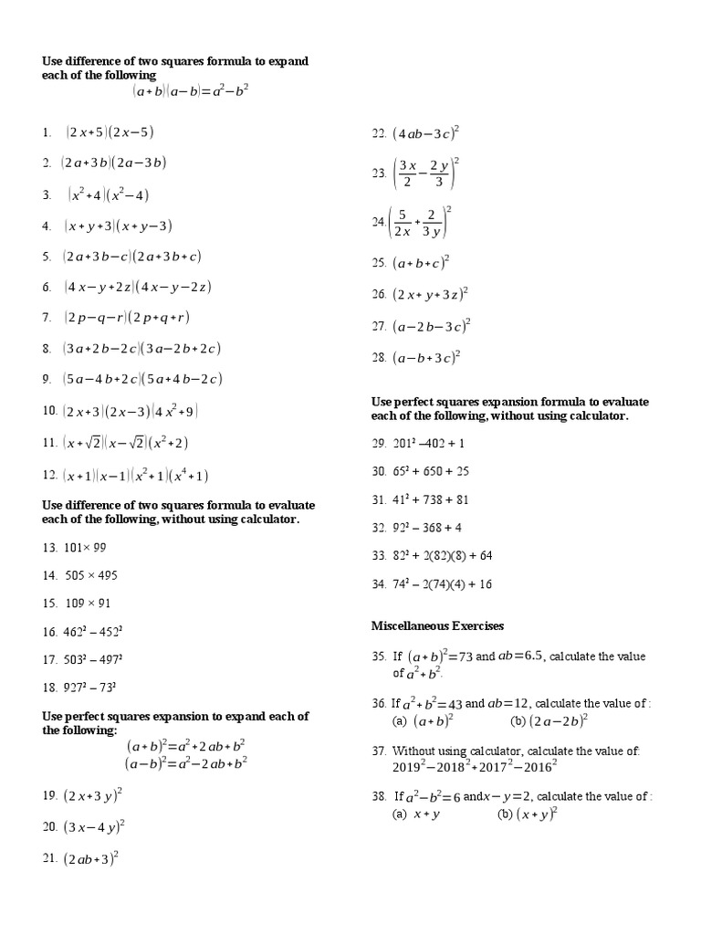 Algebraic Expansion | PDF | Mathematics | Algebra