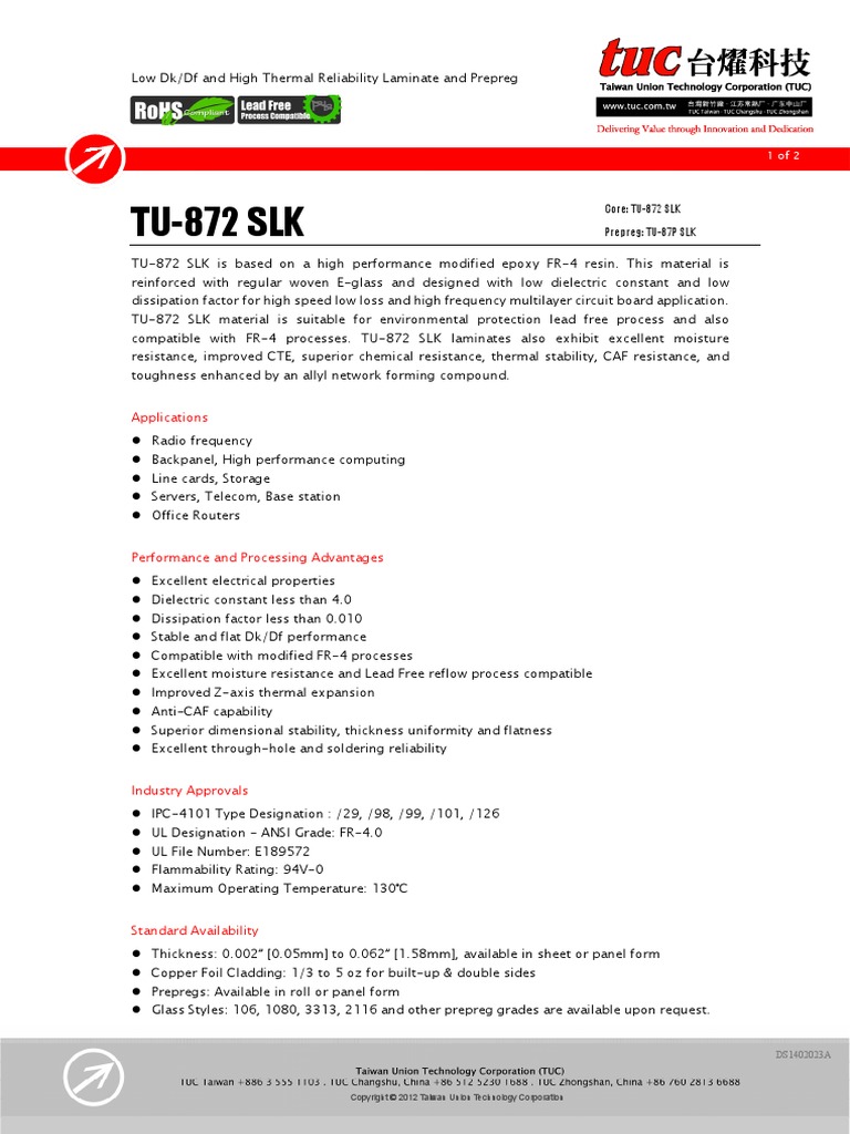 Tuc-872 SLK | PDF | Materials | Materials Science