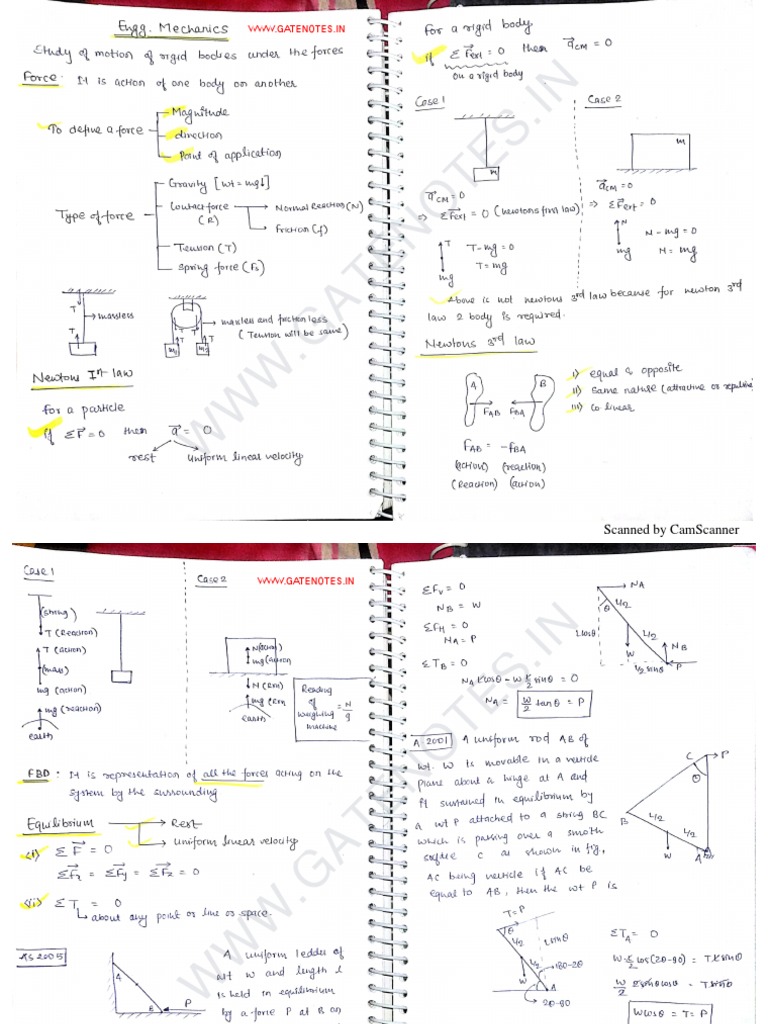 Engineering Mechanics-GATE Mechanical Free Notes | PDF