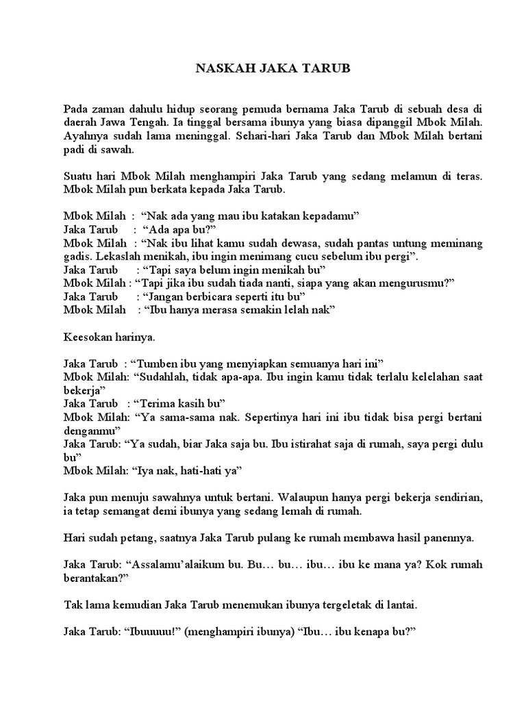 Naskah Jaka Tarub | PDF