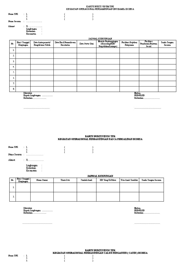 Kartu Visum TPK | PDF