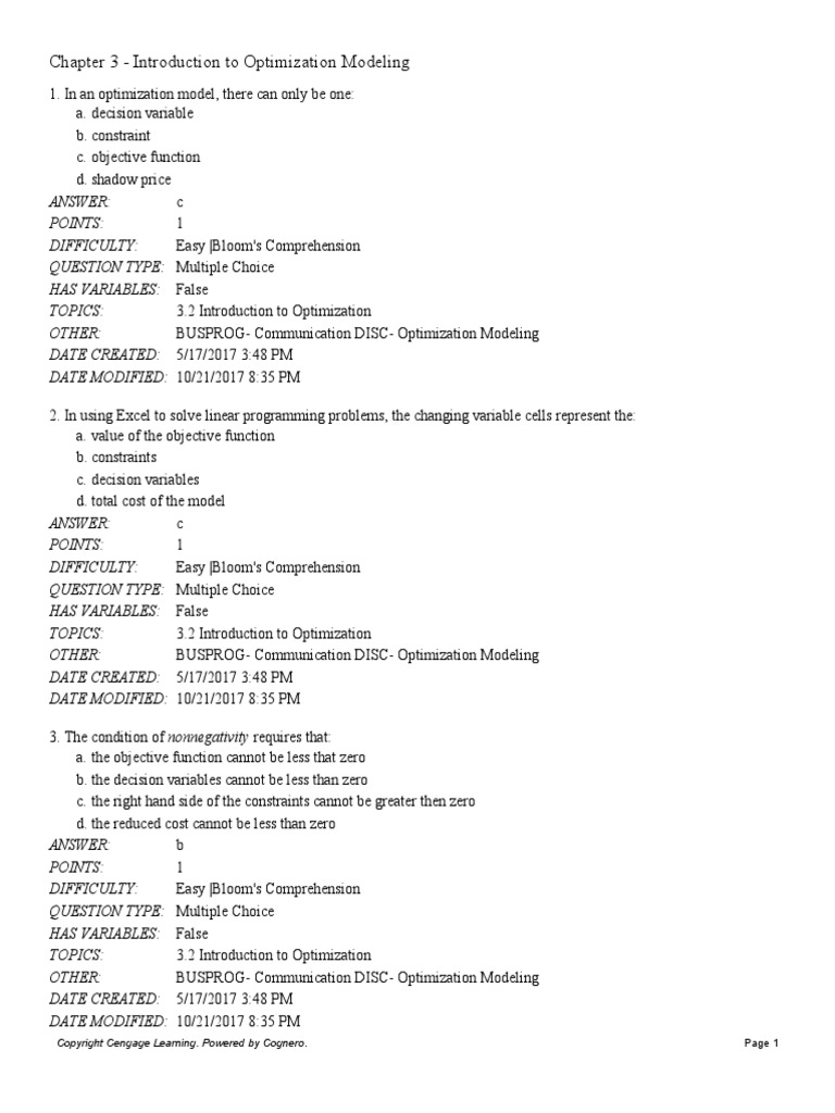 Chapter 3 Introduction To Optimization Modeling | PDF | Mathematical ... Chapter 3 Introduction To Optimization Modeling | PDF | Mathematical ...